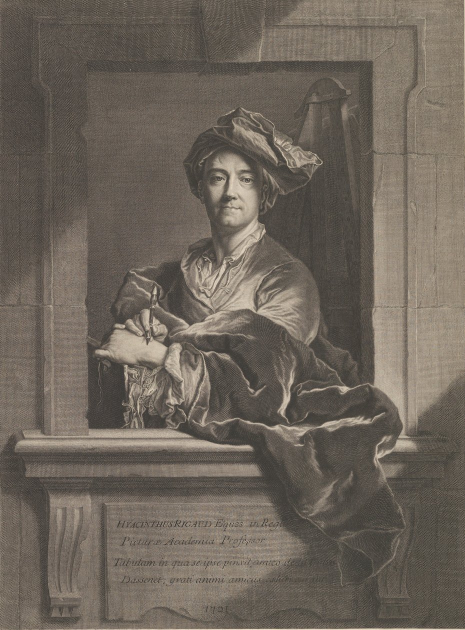 Portrait of Hyacinthe Rigaud, 1721 by Pierre-Imbert Drevet