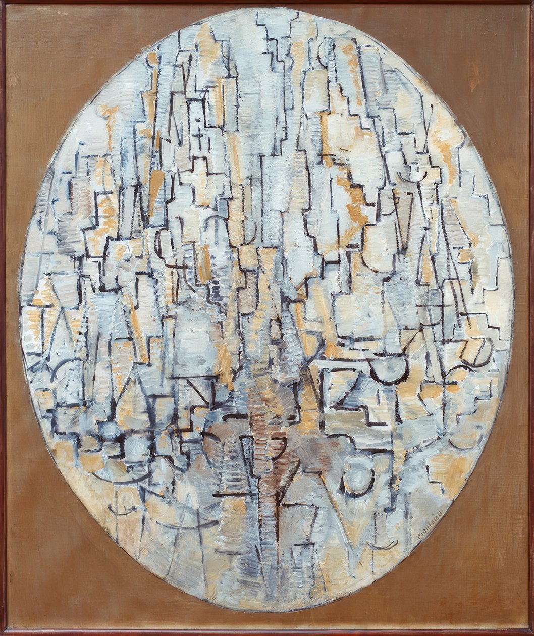Tableau No. 3; Composition in Oval by Piet Mondrian