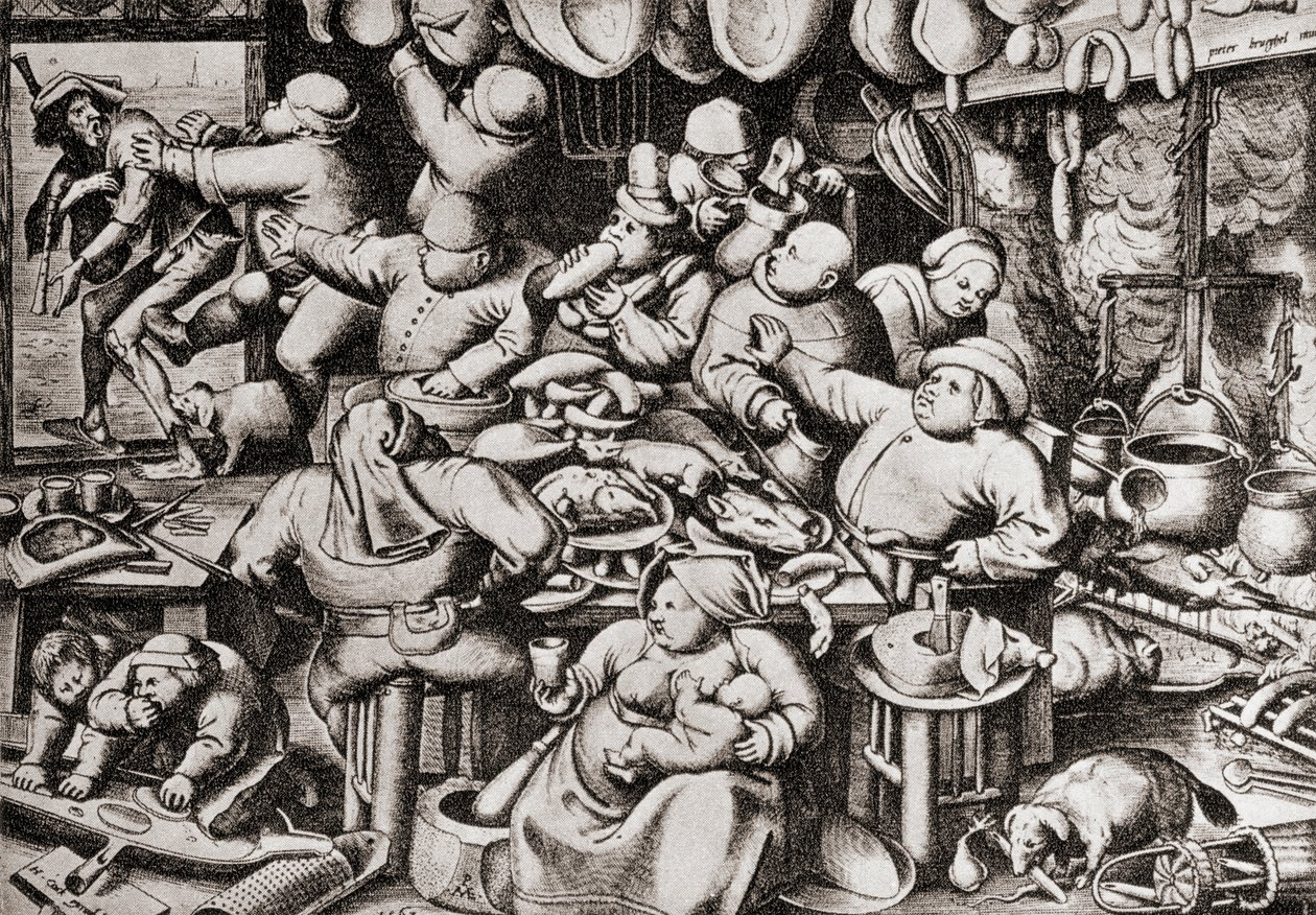 Beggar Being Thrown Out of a Rich Man's Kitchen, in the 16th Century