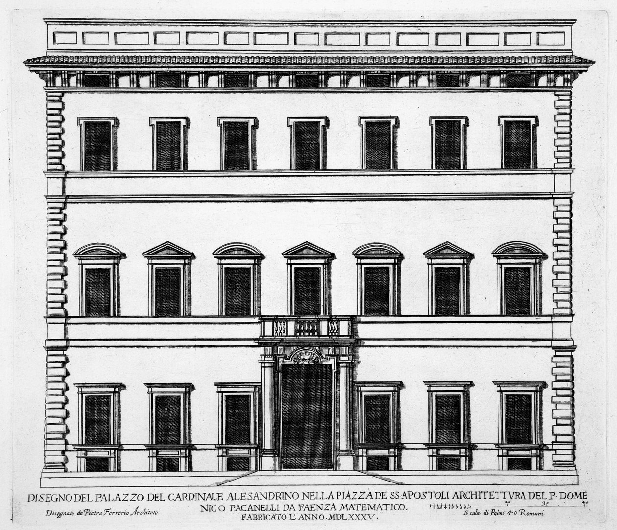 Palazzo of Cardinal Alesandrino, Piazza SS Apostoli, Rome, from ...