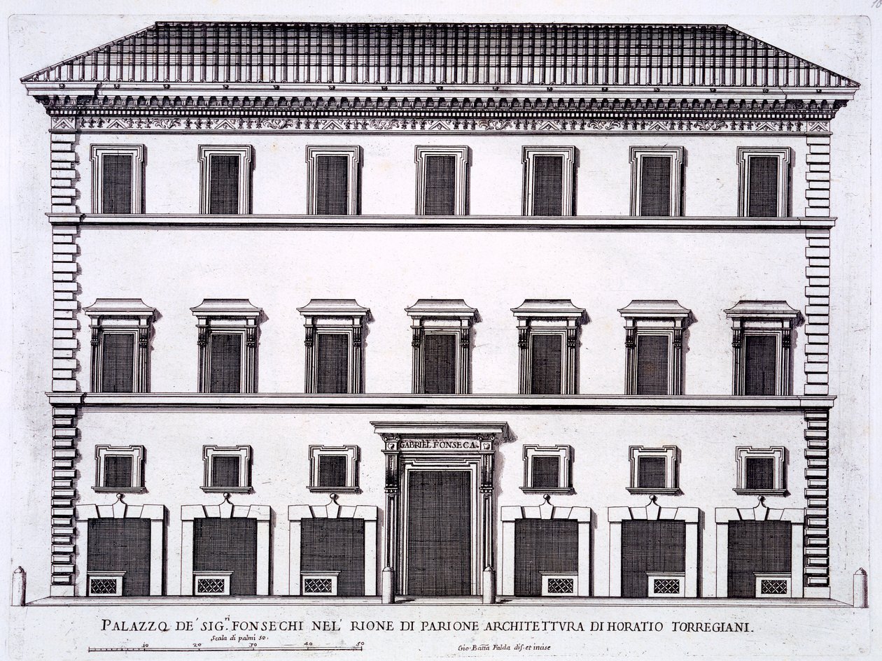 Palazzo of the Fonseca Family, Rome, from 'Palazzi di Roma', Part II ...