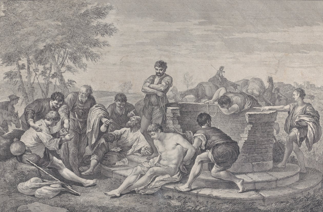 Joseph being sold into slavery by his brothers