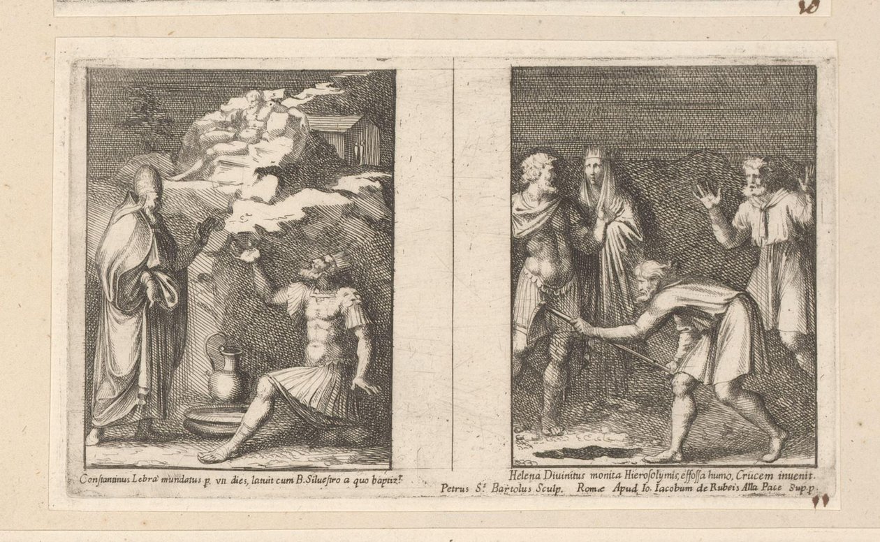 Pope Silvester cures Constantine and Saint Helena finds the true cross ...