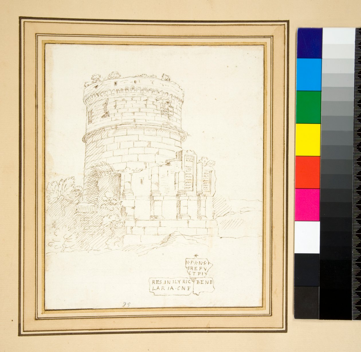 Pen Sketch of the Tomb of the Plautii