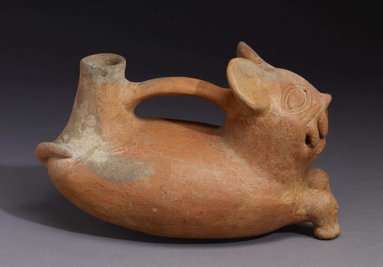 Feline Vessel, Vicus Culture by Pre-Columbian
