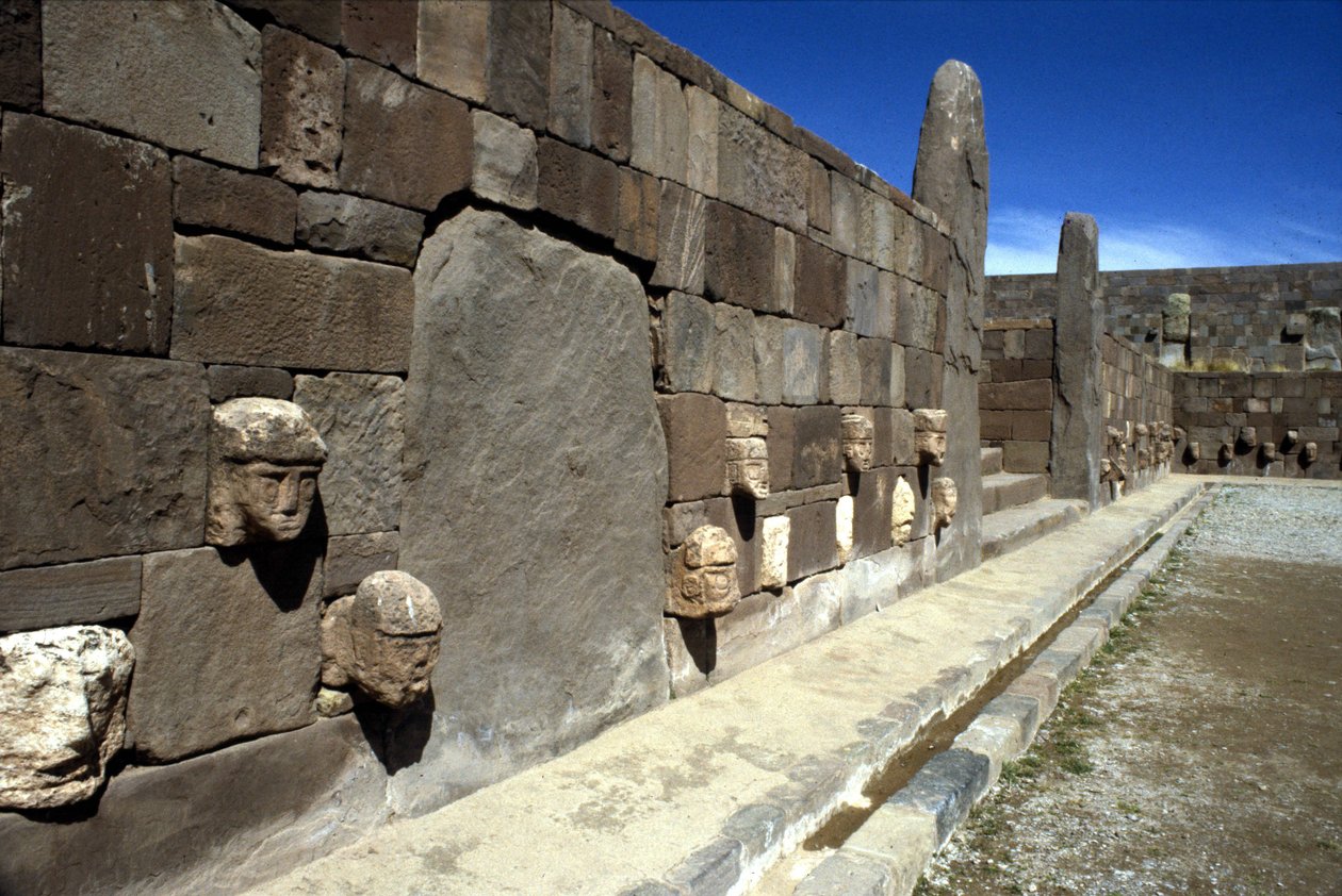 Pre-Columbian archaeological site of Tiahuanaco, Bolivia.