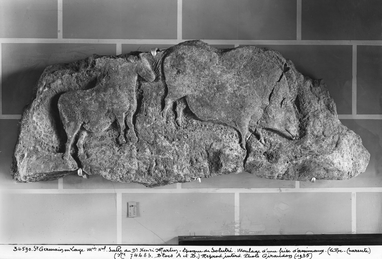 Cast of a Frieze of Animals from Le Roc de Sers, Charente, Solutrean ...