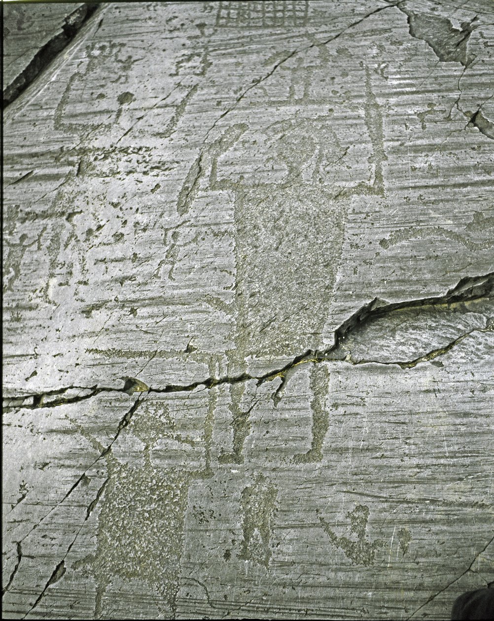 Prehistory, Camunni civilization, rock art: grave rock of stylized ...