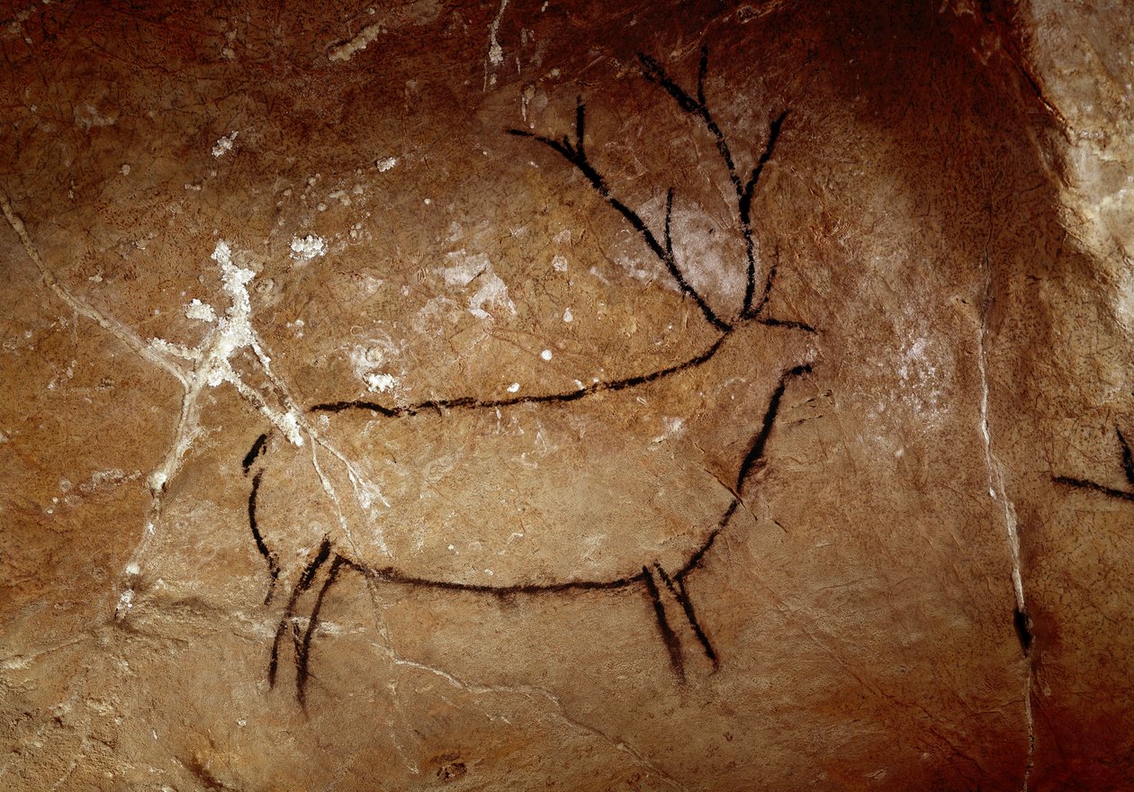 Prehistory: A Deer Rock Painting of the Upper Paleolithic