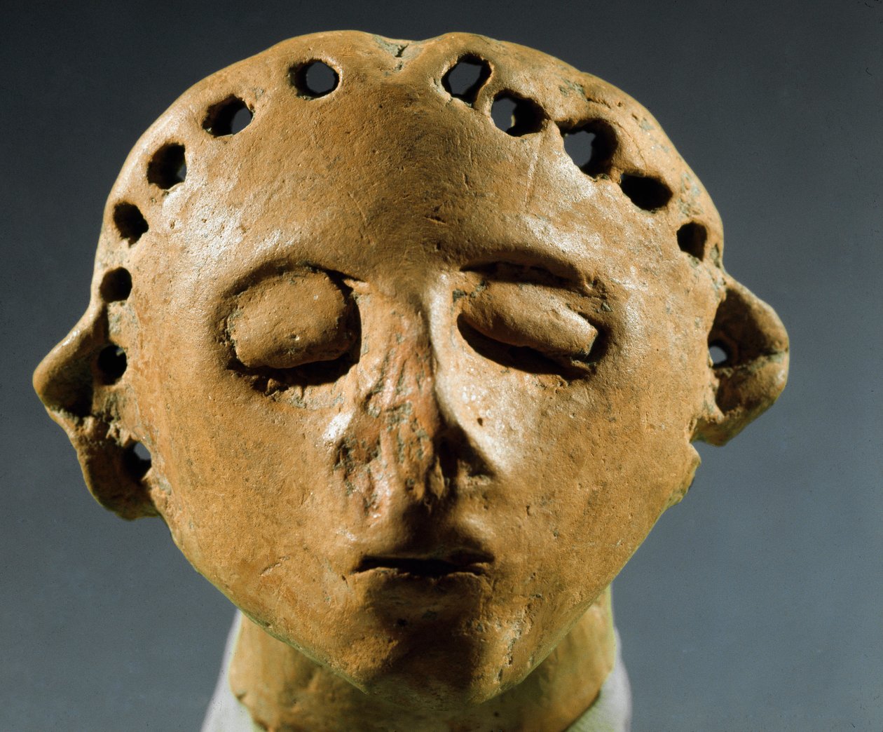 Head of clay statue. 3000 BC Neolithic, Stone Age. Historical Institute ...