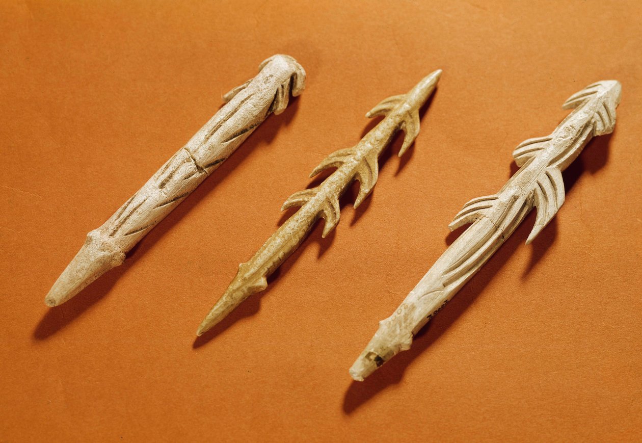 Prehistory: reindeer harpoons used for fishing