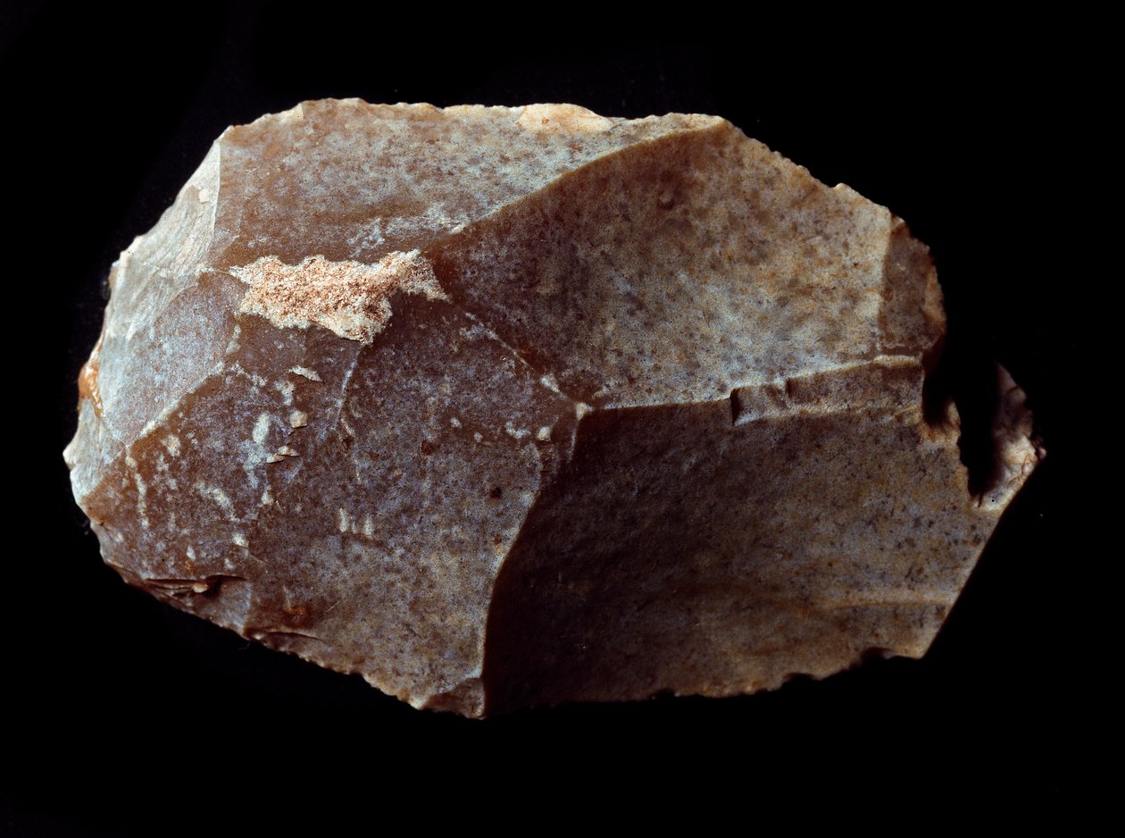 Prehistory: Scraper Cut on Stone by Prehistoric Prehistoric