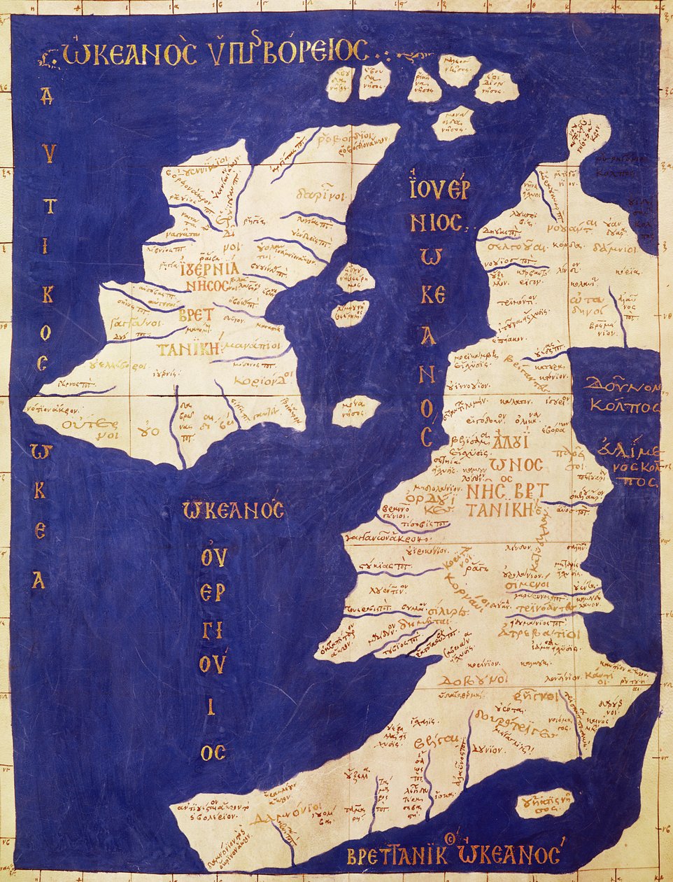 Map of the British Isles, from 'Geographia' by Ptolemy