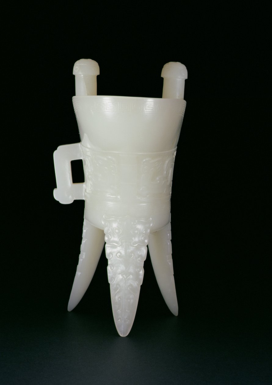 Imperial Libation Vessel of Bronze Jue Form, Qianlong Period