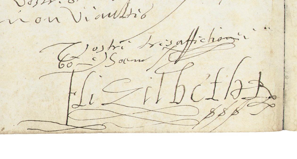 Signature on a Letter from Elizabeth I of England to Henri IV of France
