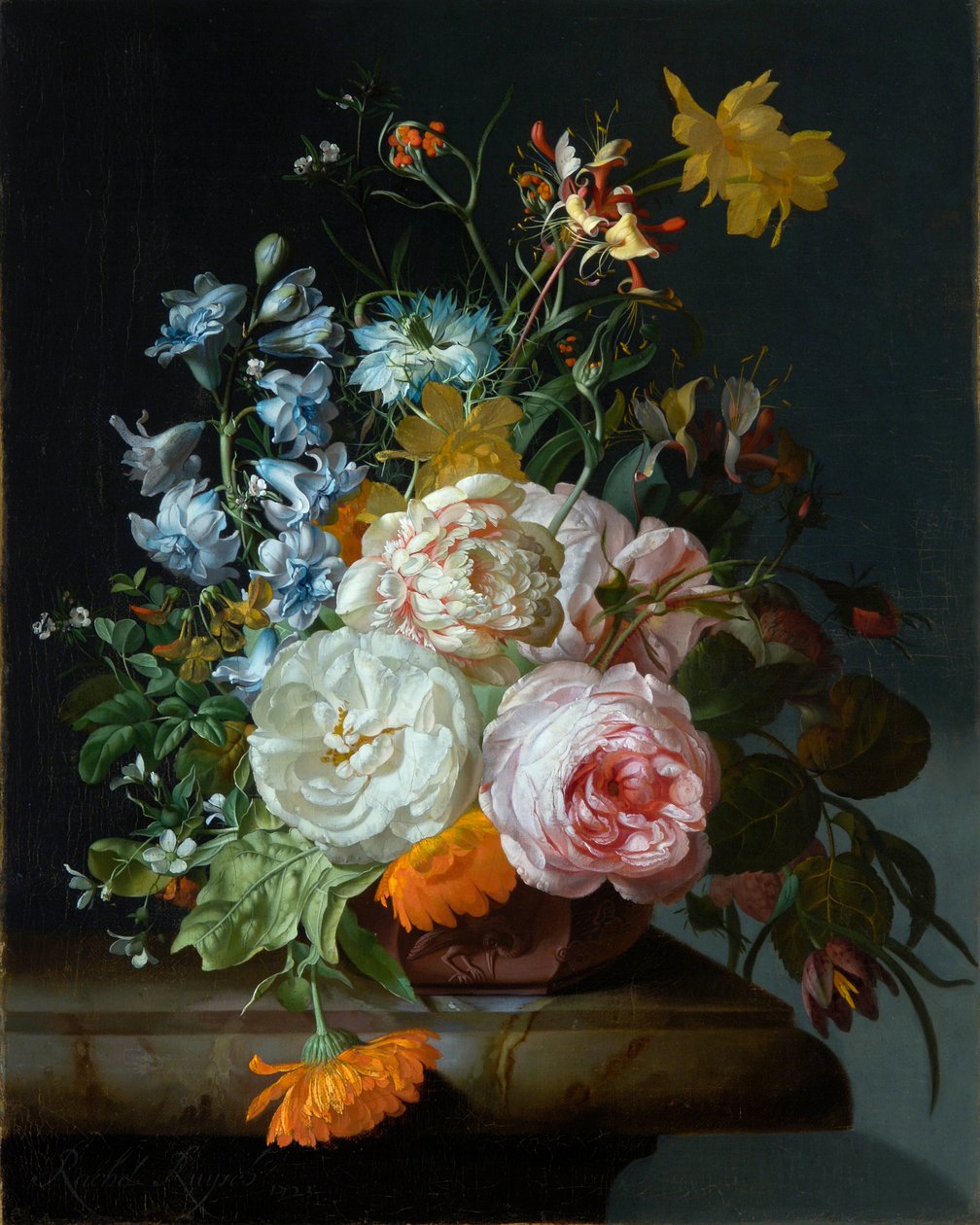 Flowers in a Terracotta Vase by Rachel Ruysch