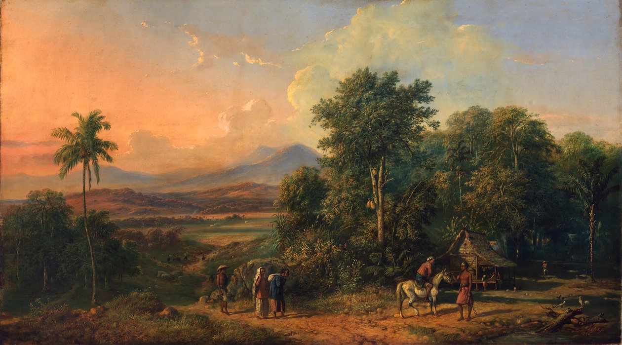 Forest and Native House by Raden Saleh: Buy fine art print