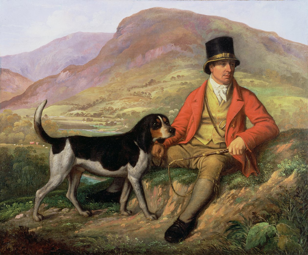 Portrait of John Peel (1776-1854) with one of his hounds