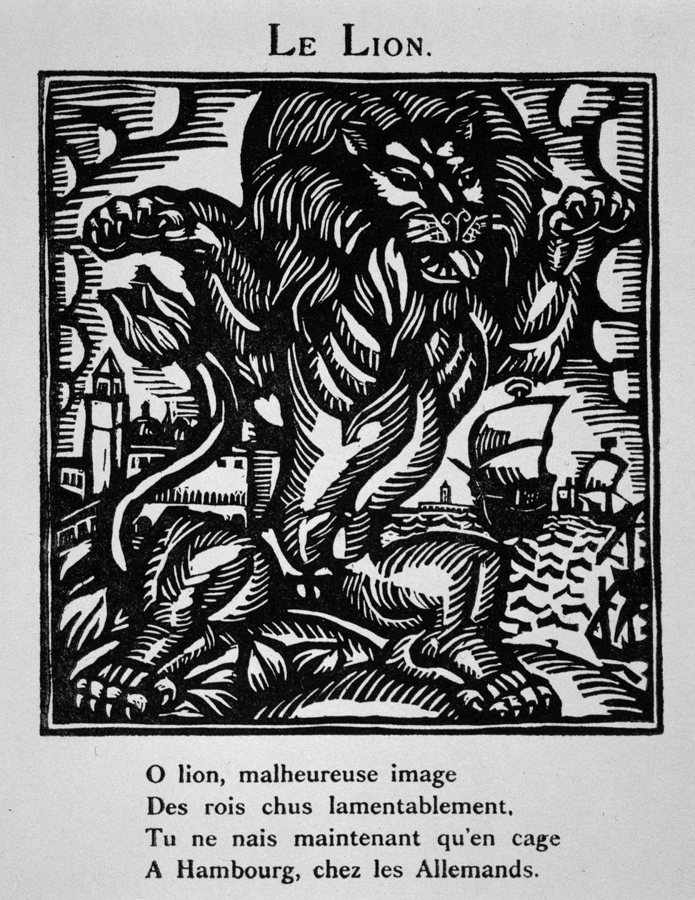 The Lion, in 'The Bestiary or Procession of Orpheus' by Apollinaire ...