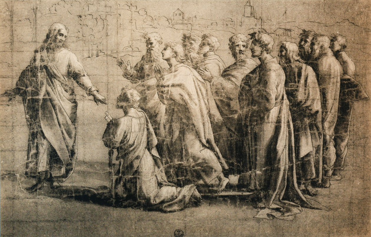 Christ Giving the Keys to Saint Peter; Drawing from the School of ...