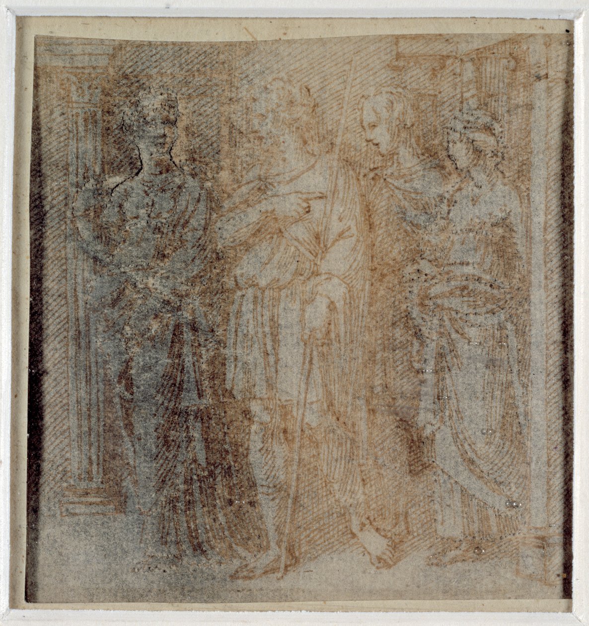 Aeneas escorted by Dido, study for the border scene of the 'Quos ego'