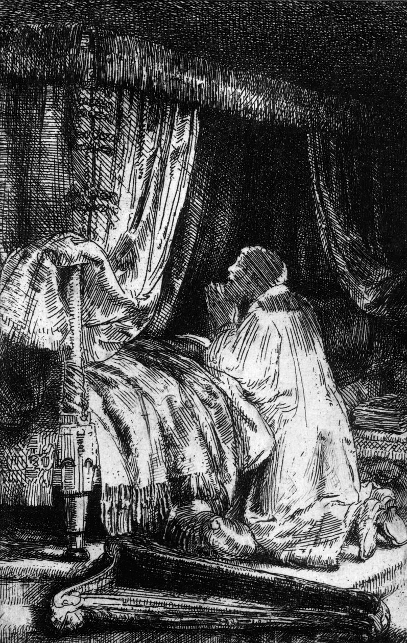 King David at prayer by Rembrandt van Rijn: Fine art print