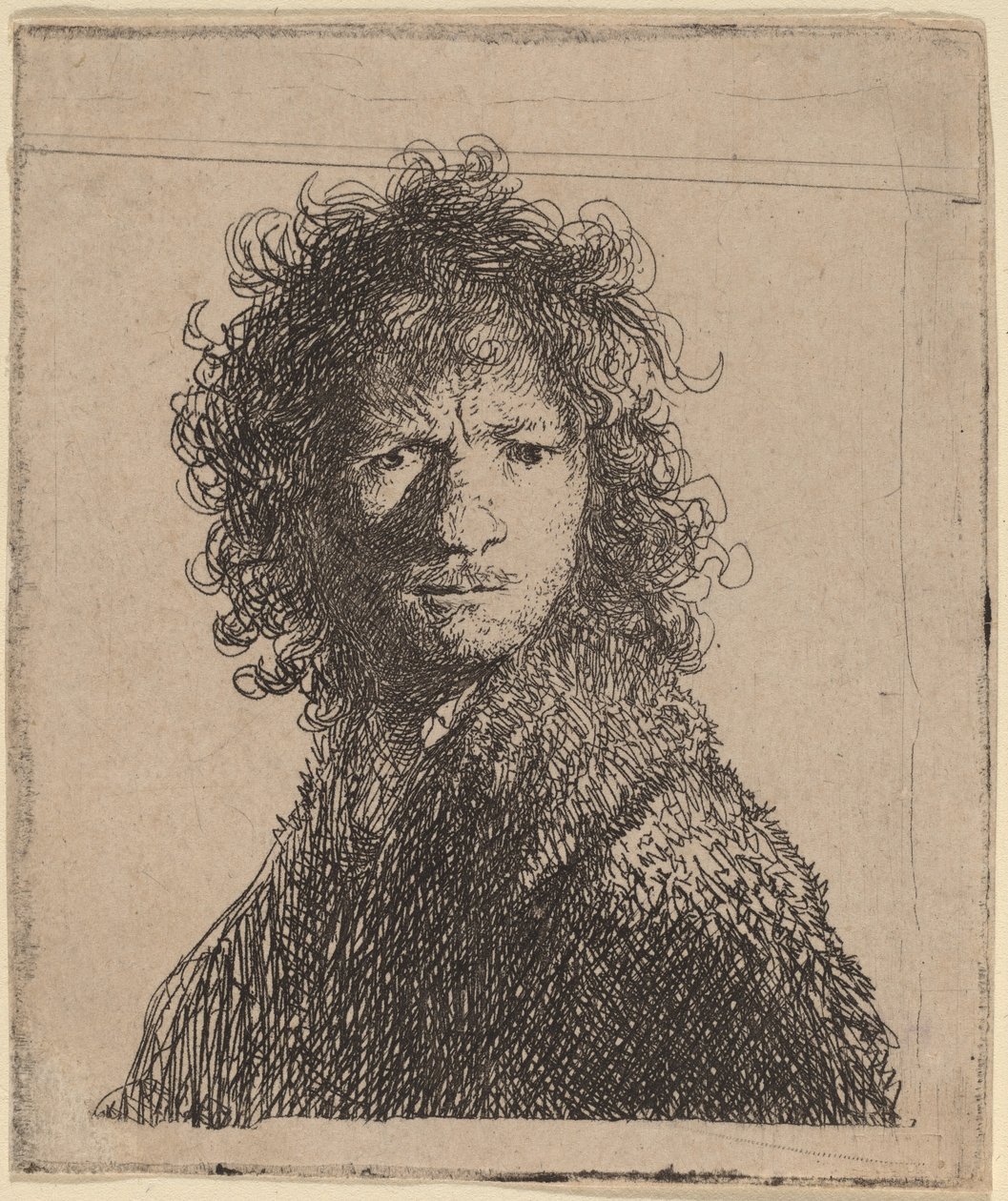 Self-Portrait, Frowning by Rembrandt van Rijn