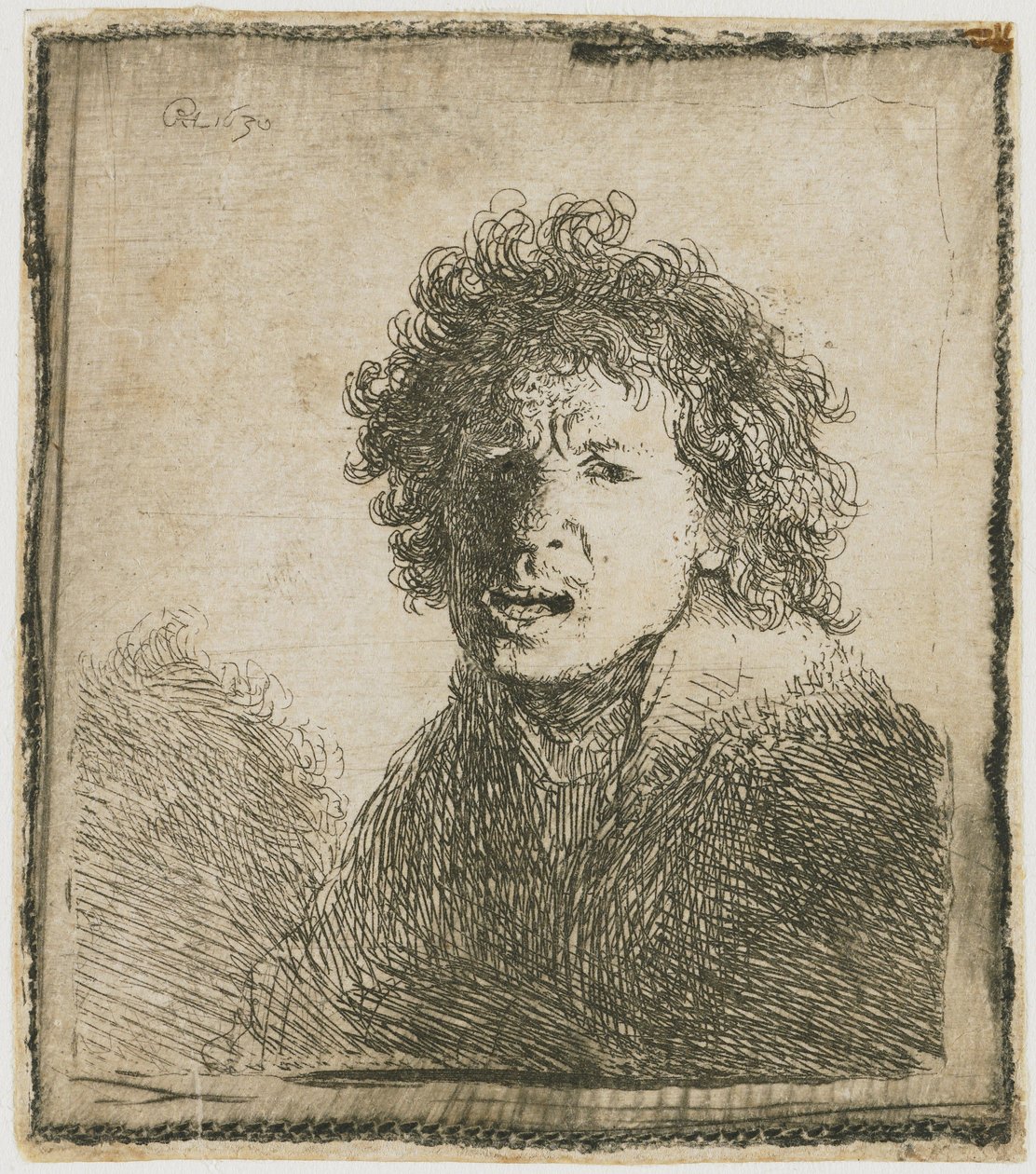Self-Portrait with Open Mouth by Rembrandt van Rijn