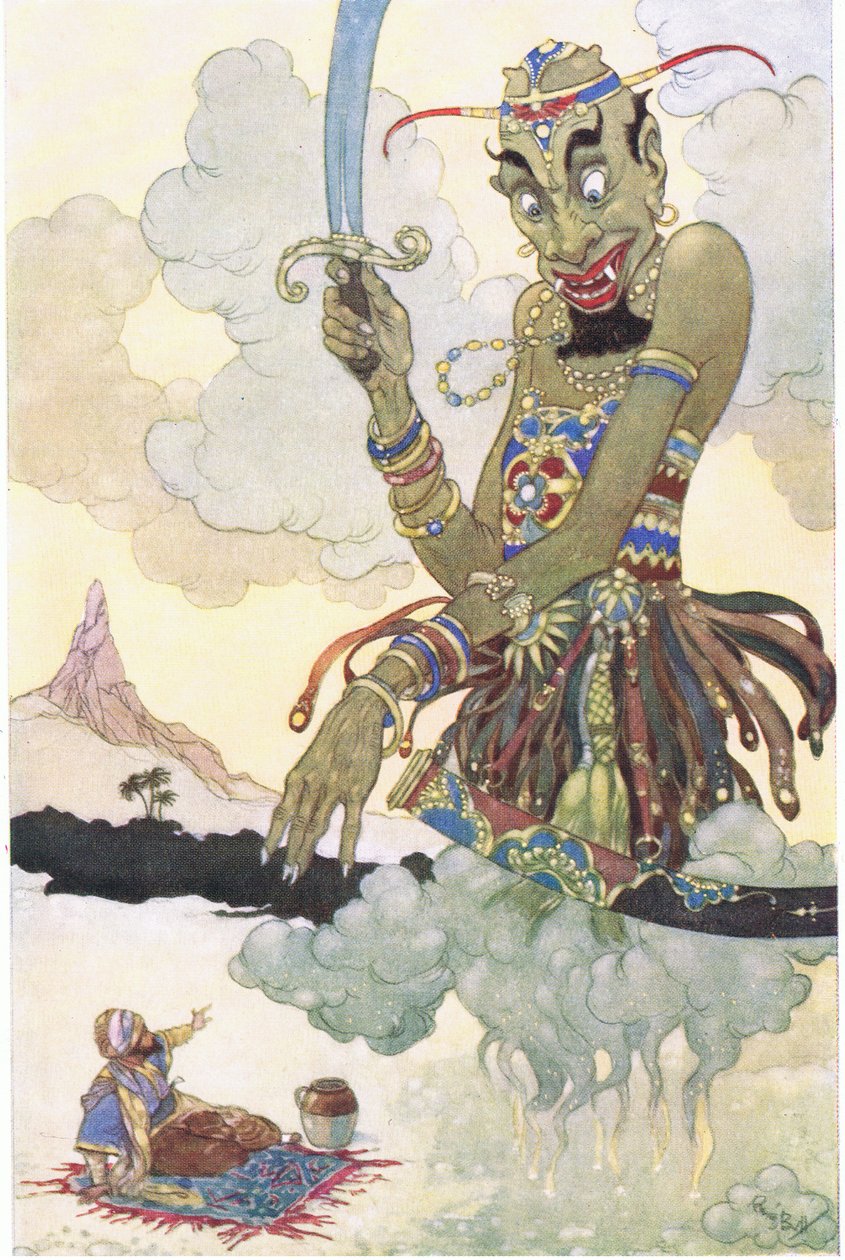 An angry genie, 1930s by René Bull: Buy fine art print