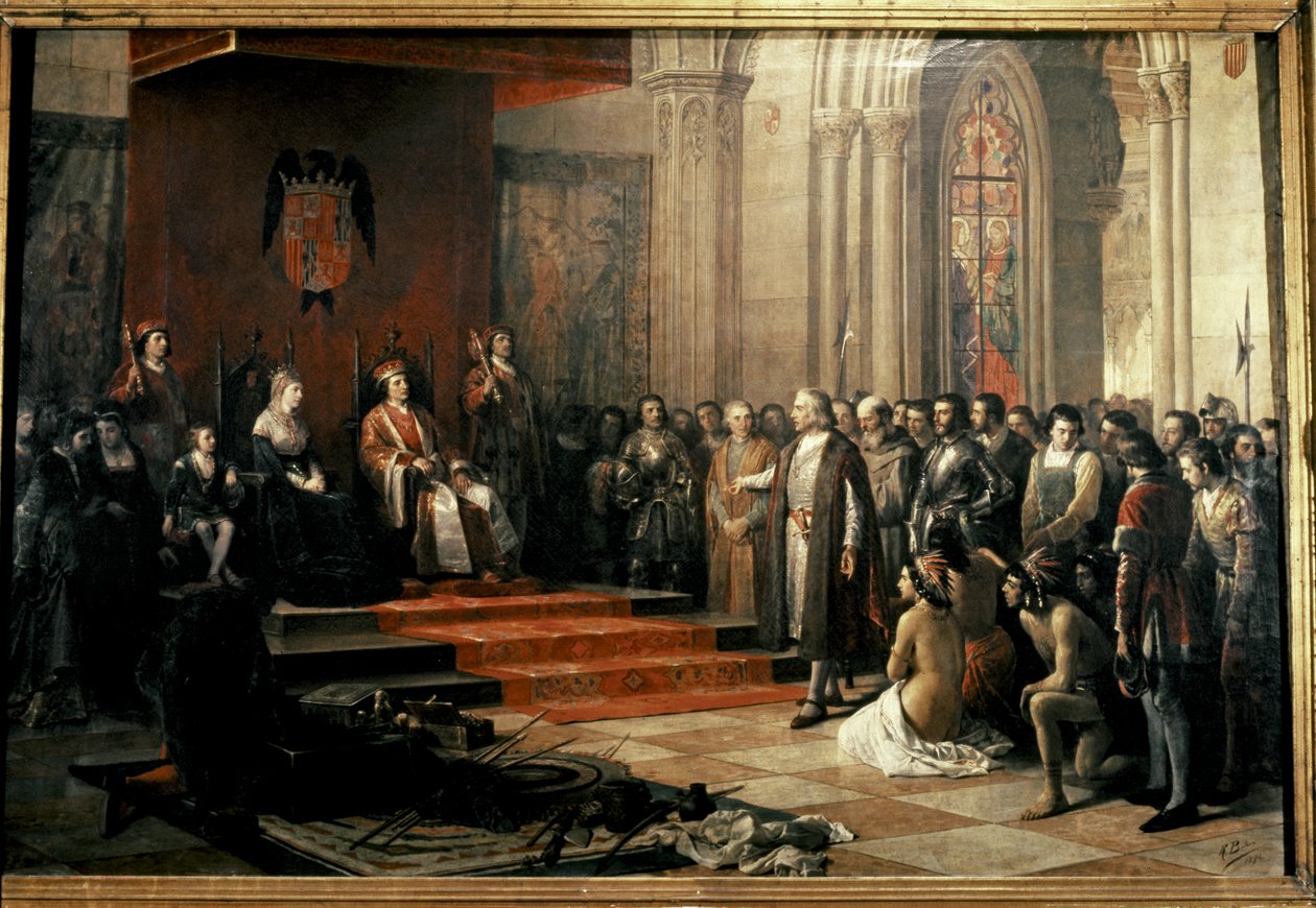 Columbus with the Catholic Kings (Isabella and Fernando)