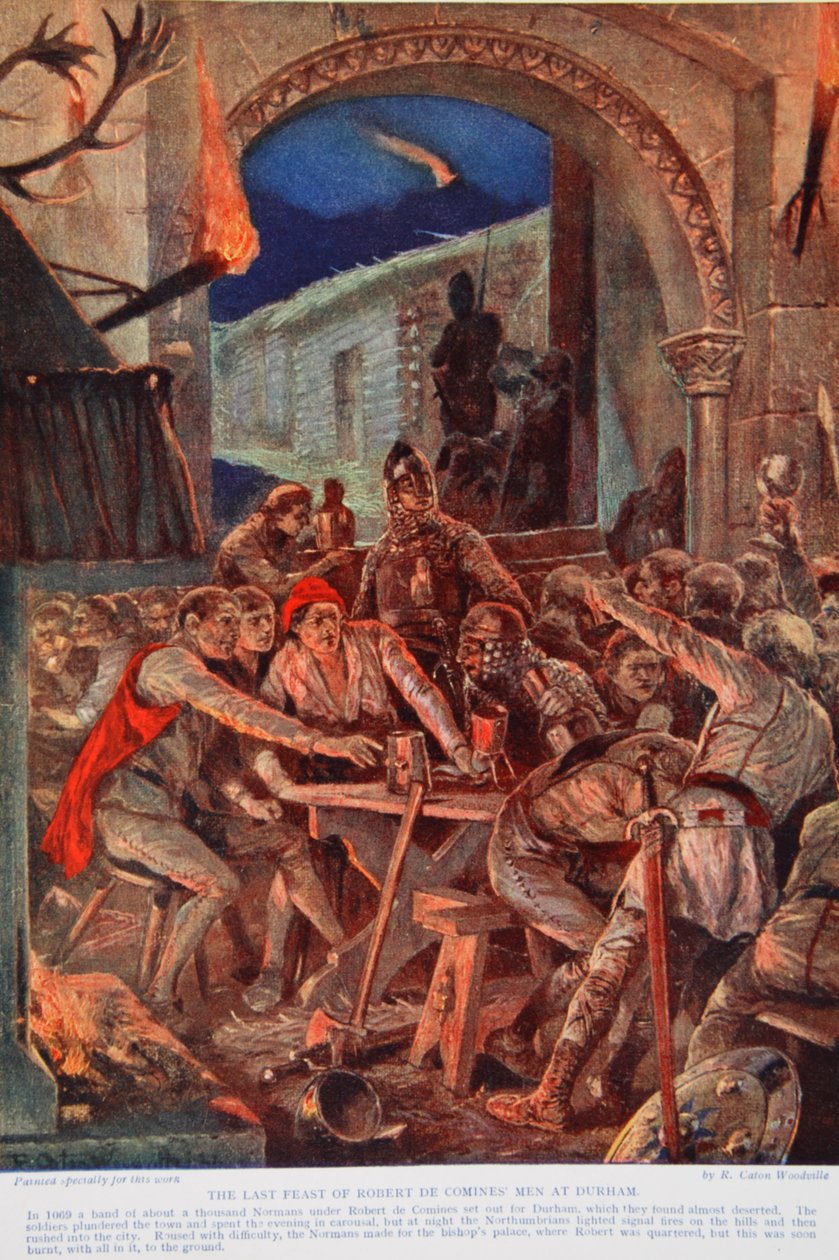 The last feast of Robert de Comines' men at Durham, 1069, illustration ...