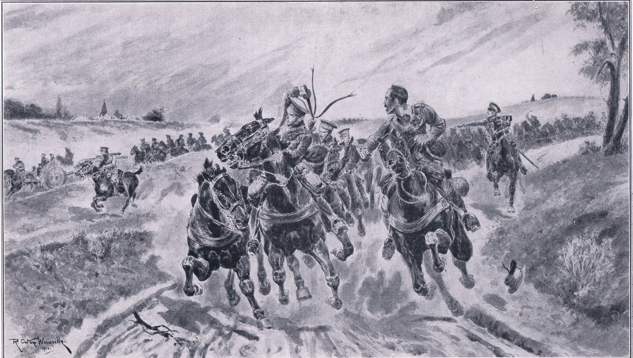 British Artillery Getting into Position at the Battle of Mons