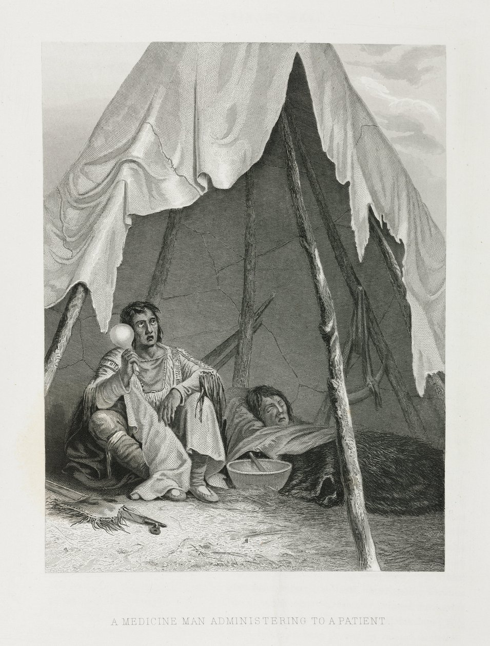 A Medicine Man Administering to a Patient, North America