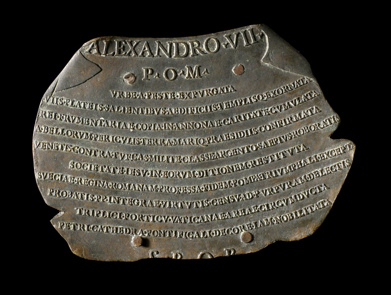 Medieval Bronze Plaque to Celebrate the Extinction of the Plague in Rome