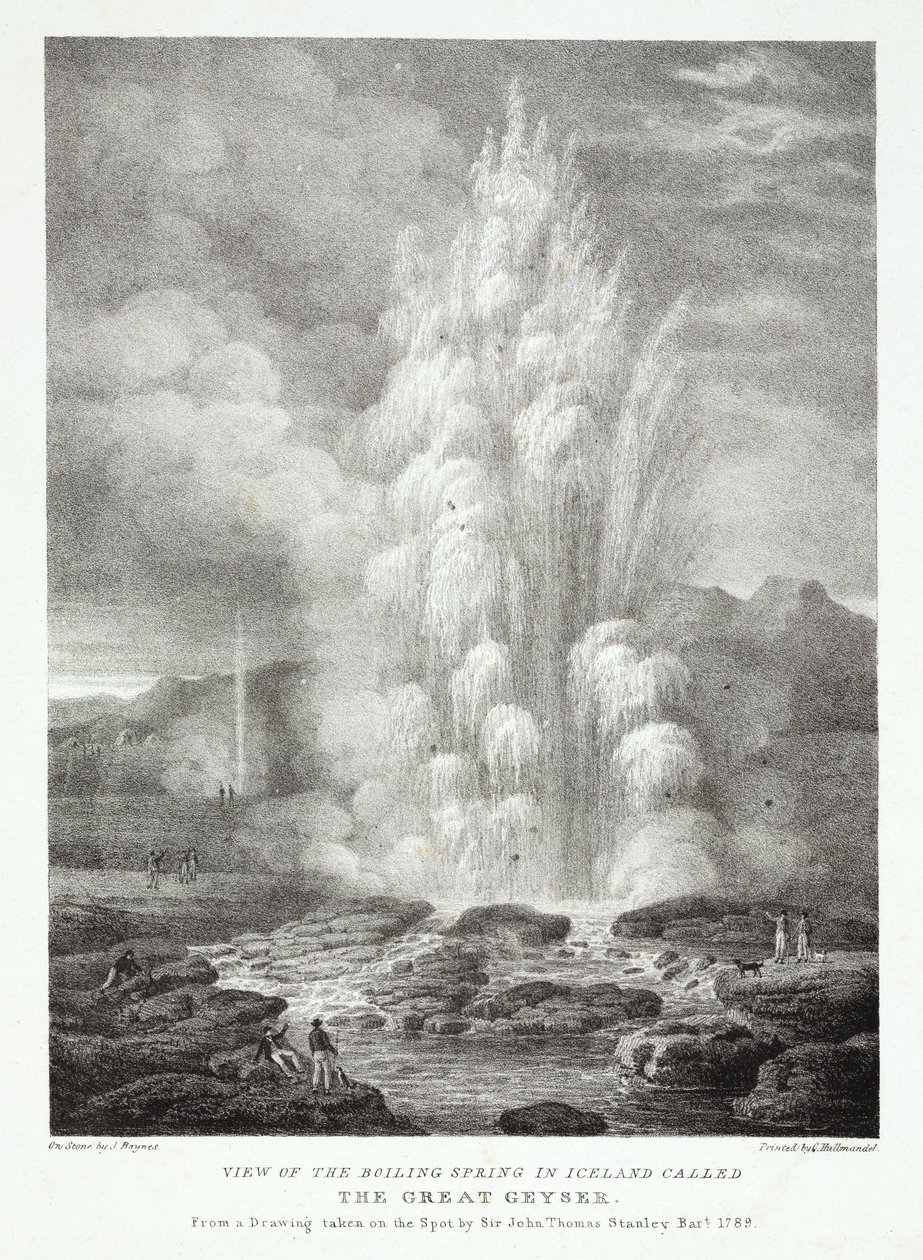 View of the Boiling Spring in Iceland Called the Great Geyser