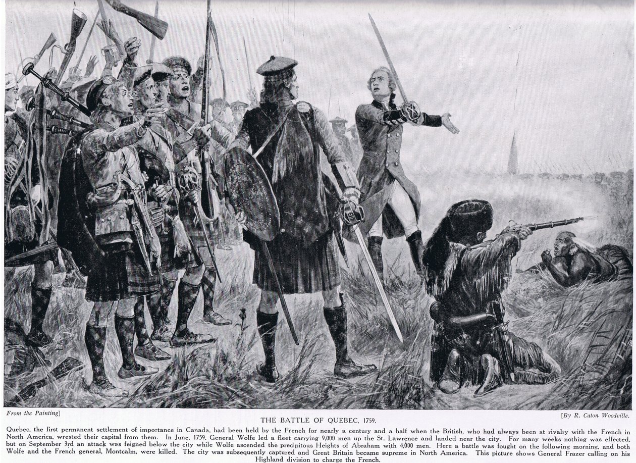 The Battle of Quebec, 1759, illustration from 'Hutchinson's Story of ...