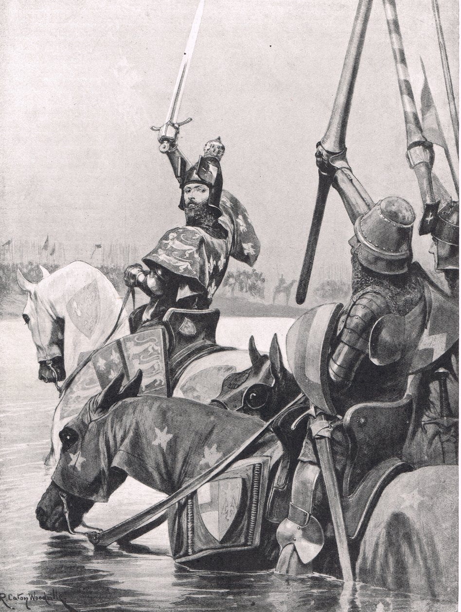 Edward III crossing the Somme before the Battle of Crecy