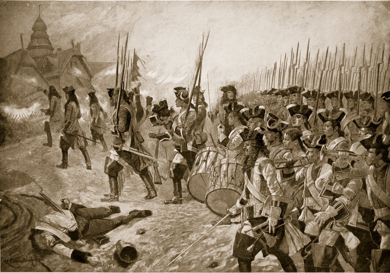 The Battle of Blenheim: Storming the village, illustration from ...