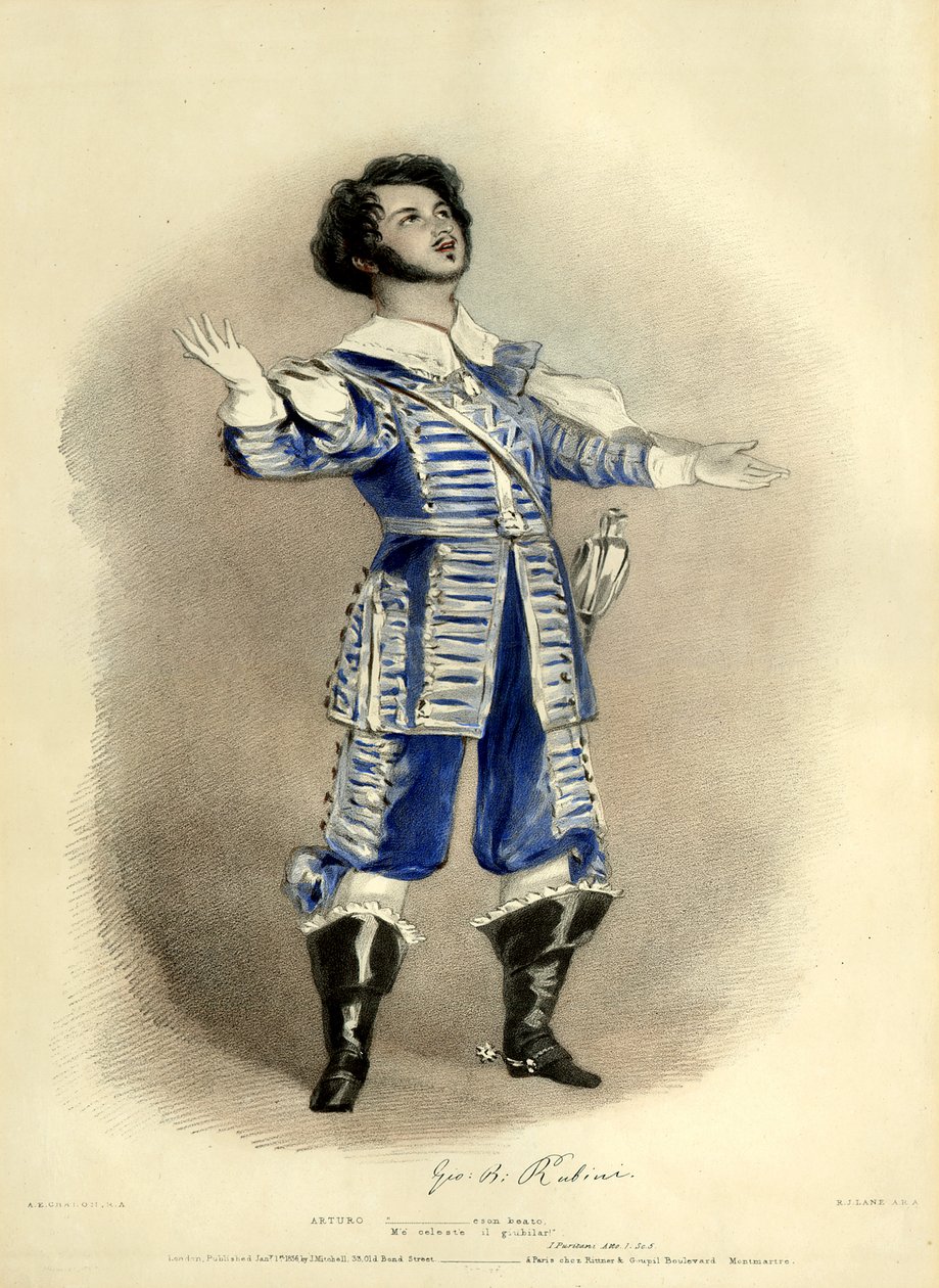 I Puritani with Giovanni Rubini as Arturo (created the role) from first ...