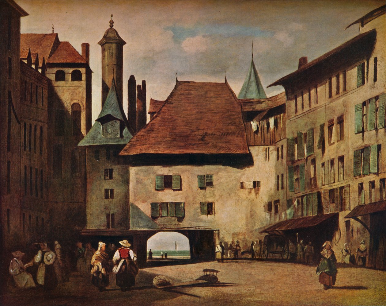 La Place du Molard, Geneva, c1830