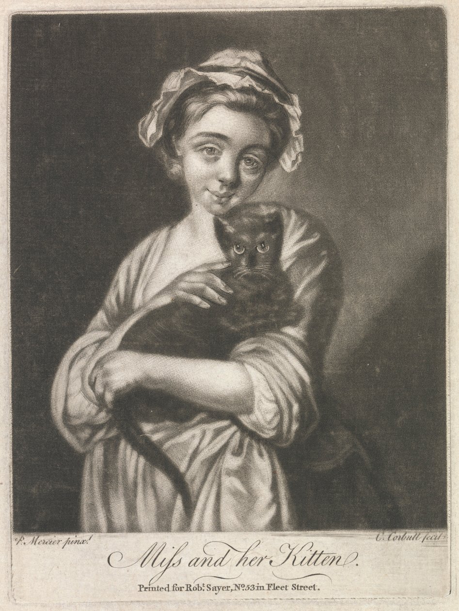 Miss and her Kitten (Rural Life) by Richard Purcell