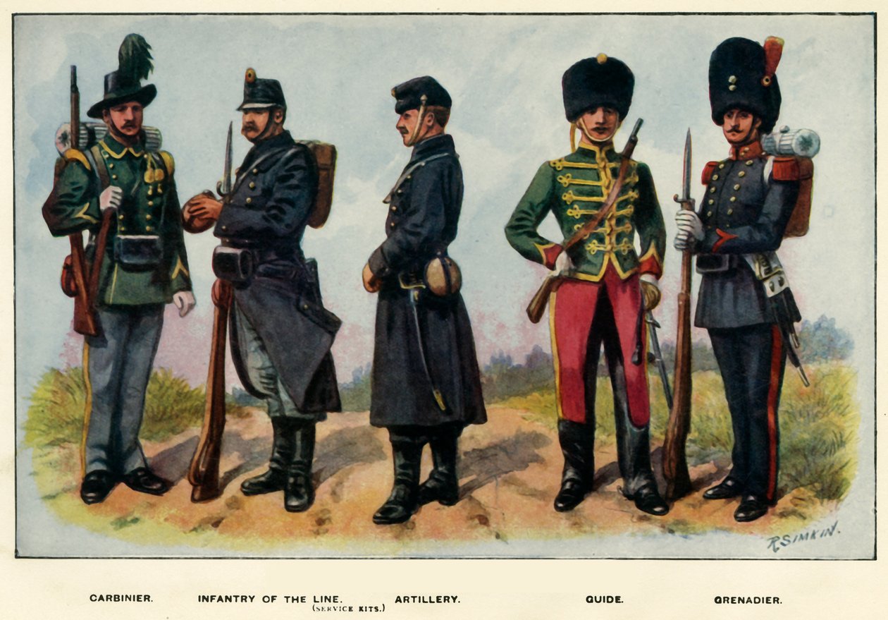 Types of the Belgian Army, 1919 by Richard Simkin