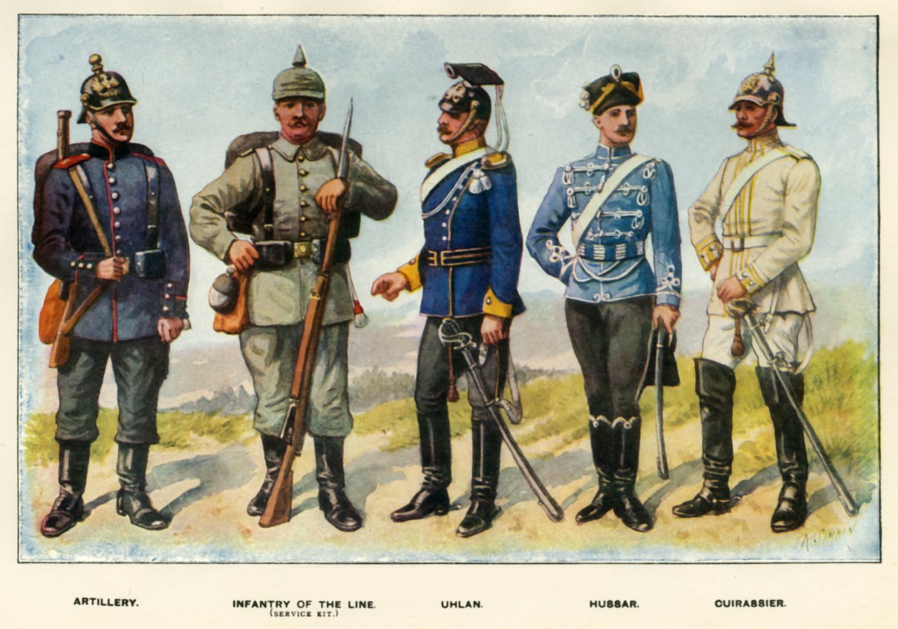 Types of the German Army by Richard Simkin: Fine art print