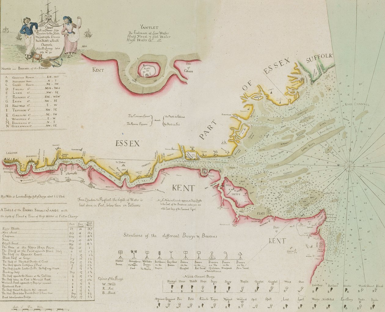 Chart of the River Thames and Estuary by Richard Stanier