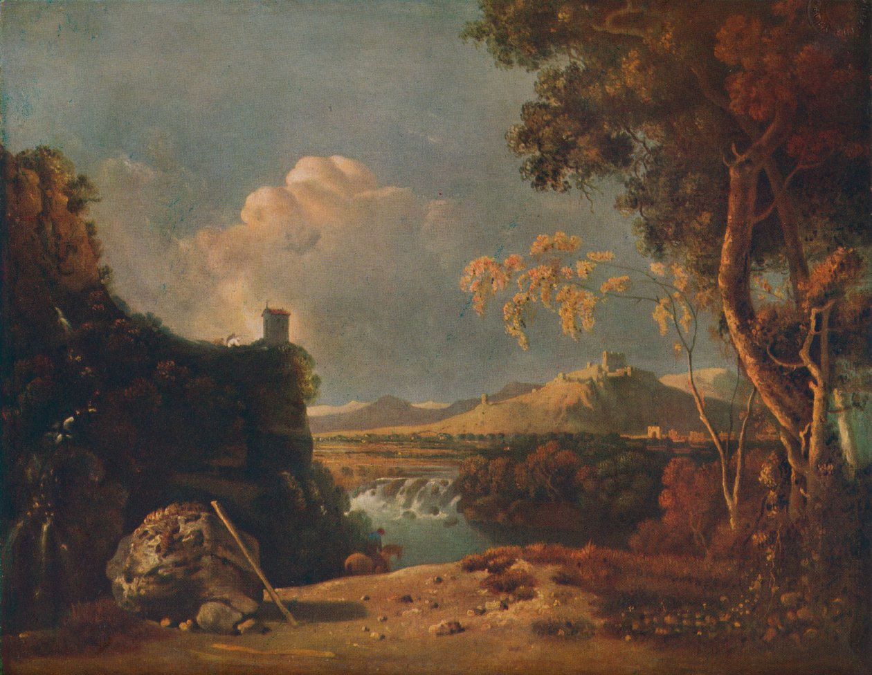 The White Monk - IV Italian Landscape, with White Monk, c1752