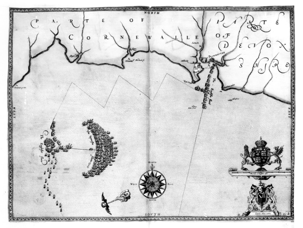 Map No.2 Showing the route of the Armada fleet, engraved by Augustine ...