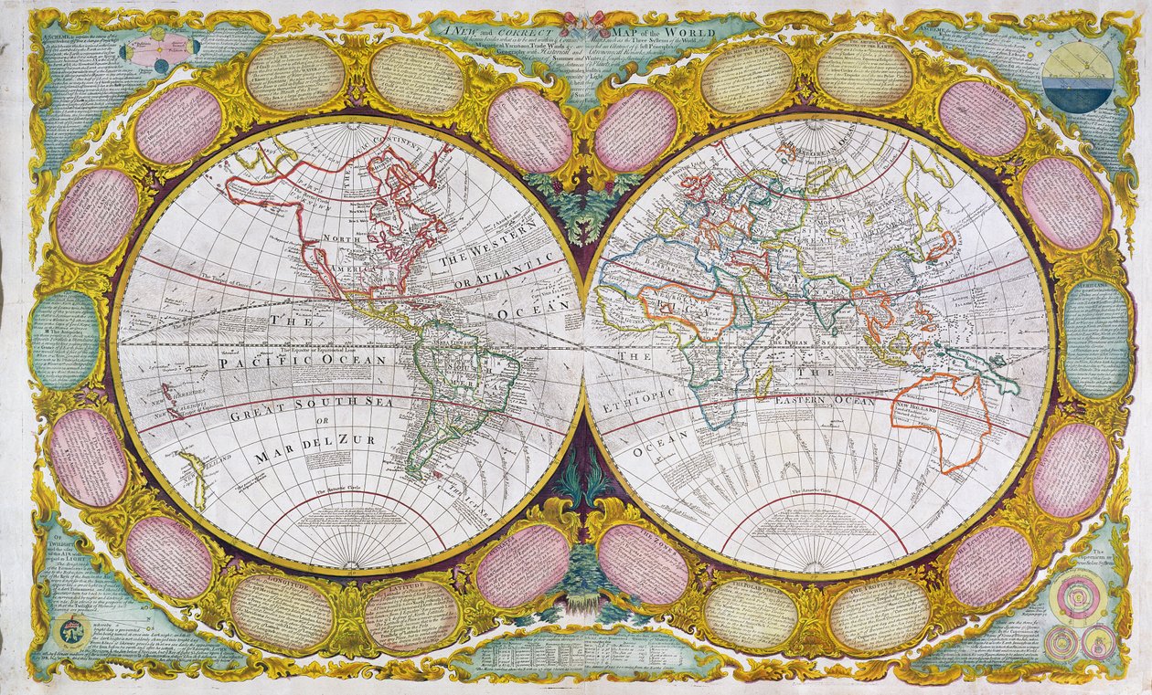 A New and Correct Map of the World, 1770-97