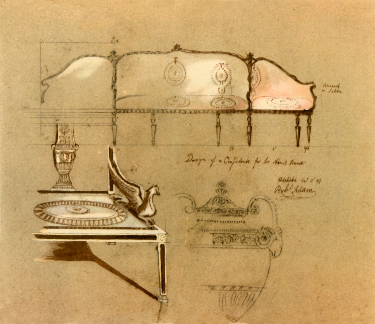 Design for a Sofa, 1777 by Robert Adam: Buy fine art print