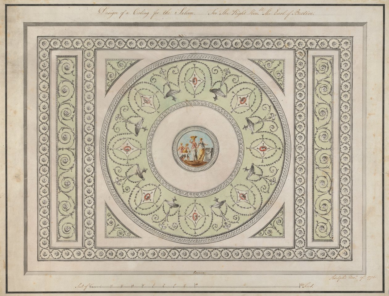 Headfort House, Ireland: Saloon Ceiling by Robert Adam