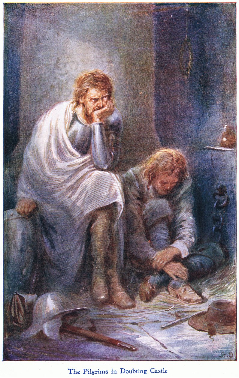 The Pilgrims in Doubting Castle, from The Pilgrims Progress published ...